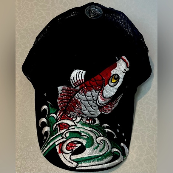 Ed Hardy | Accessories | Vintage Don Ed Hardy Tattoo Wear Koi Trucker ...